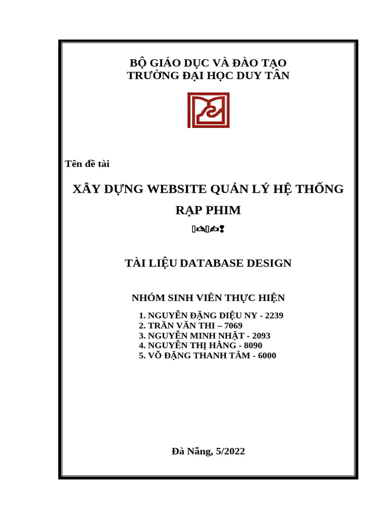 8.DatabaseDesign_KLTN_Nhom6 | PDF