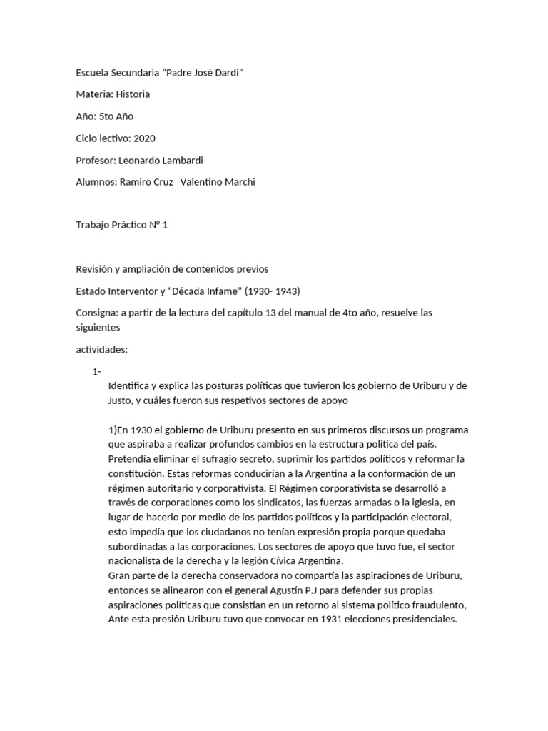 Estado Interventor y Década Infame en Argentina | PDF | Economias