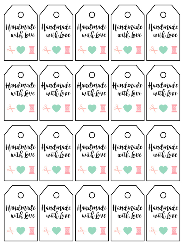 Handmade With Love Tags PDF | PDF