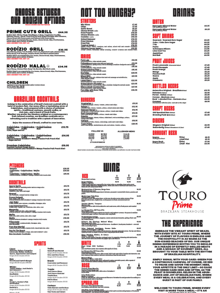 Touro Prime - Cardapio Lunch SEP24 TEMPLATE | PDF | Hamburgers | Salad