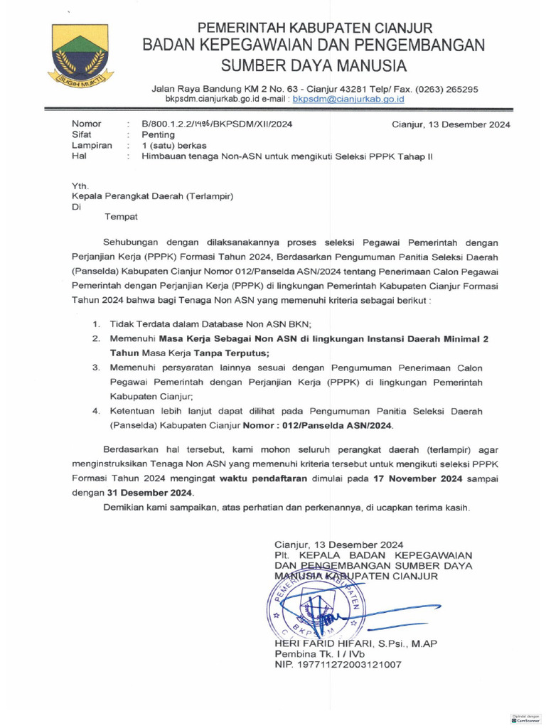Himbauan Penerimaan CPPK Tahap 2 2024 | PDF