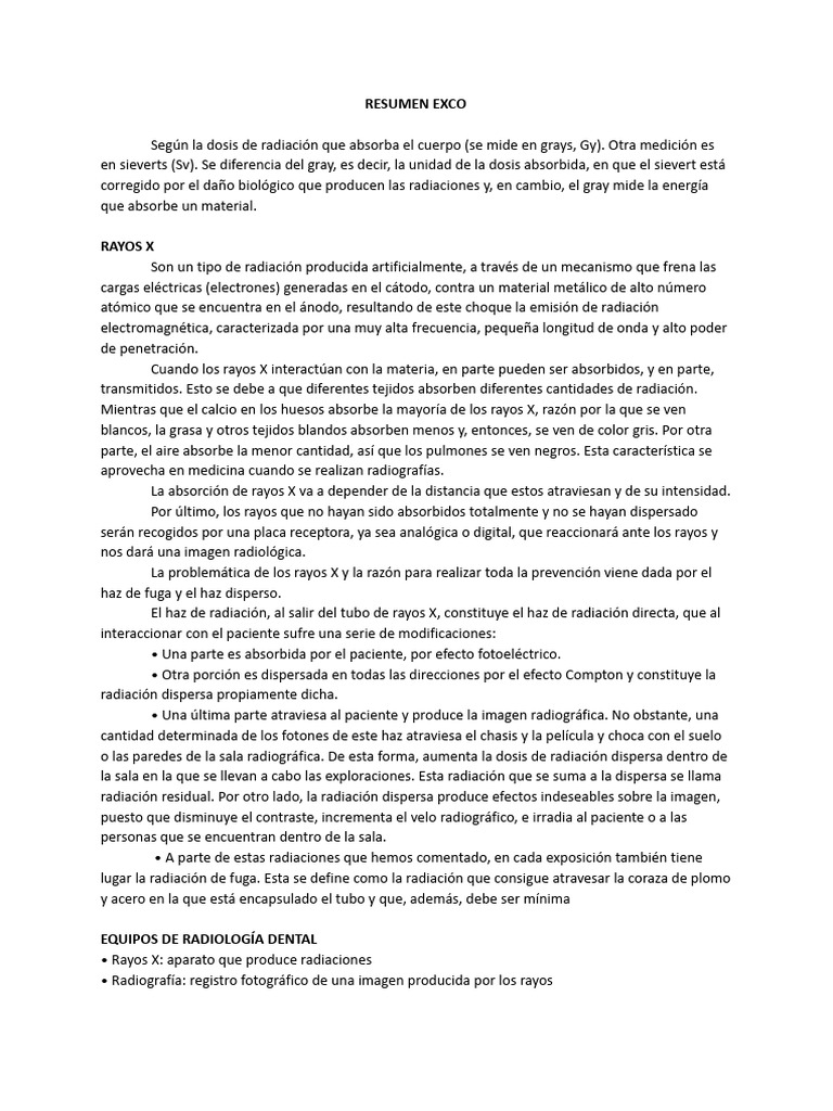 Resume Exco | PDF | Rayo X | Radiación