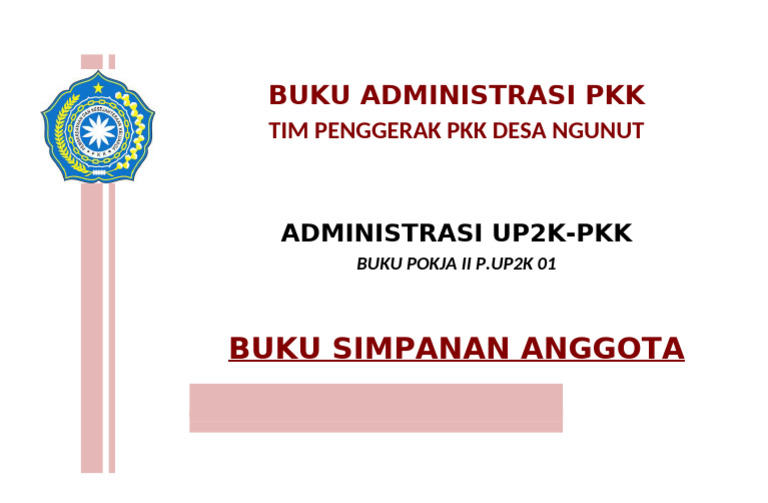 cover BUKU ADMINISTRASI PKK | PDF