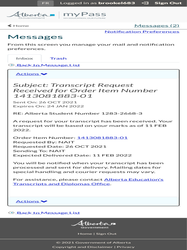 Messages - MyPass | PDF