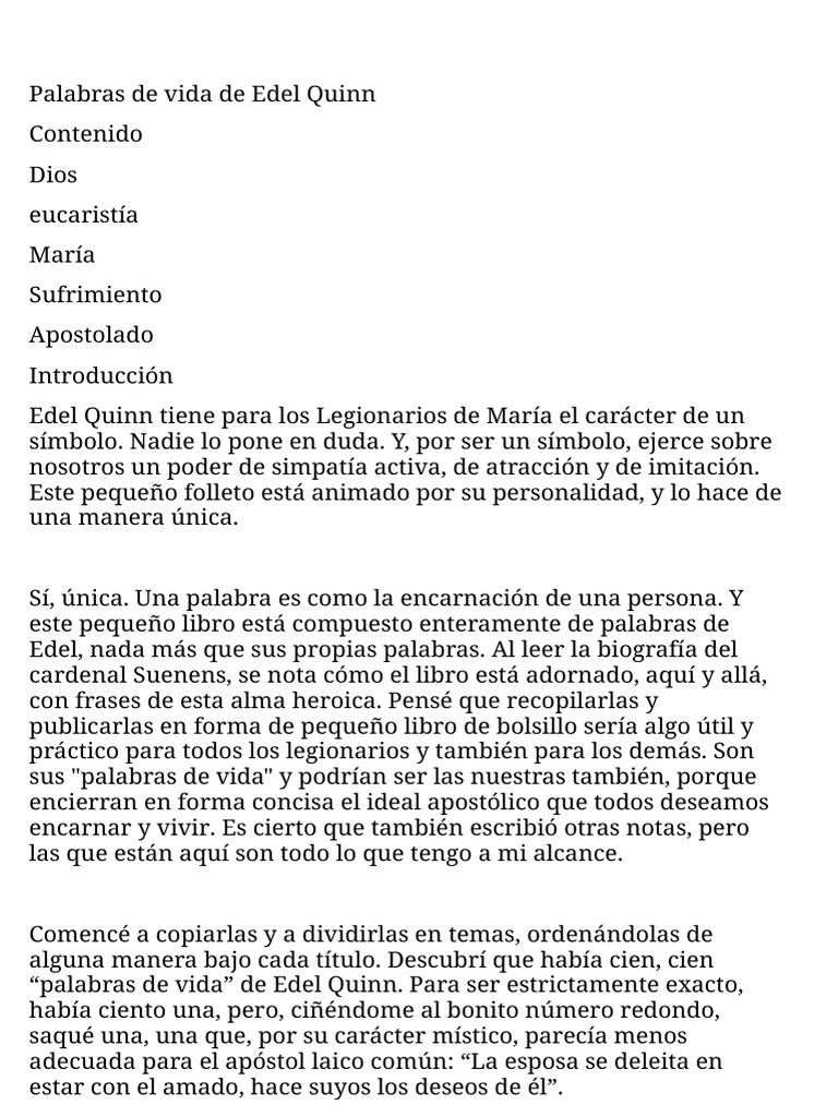 Frases de vida de Edel Quinn | PDF | María, madre de Jesús | Cristo ...