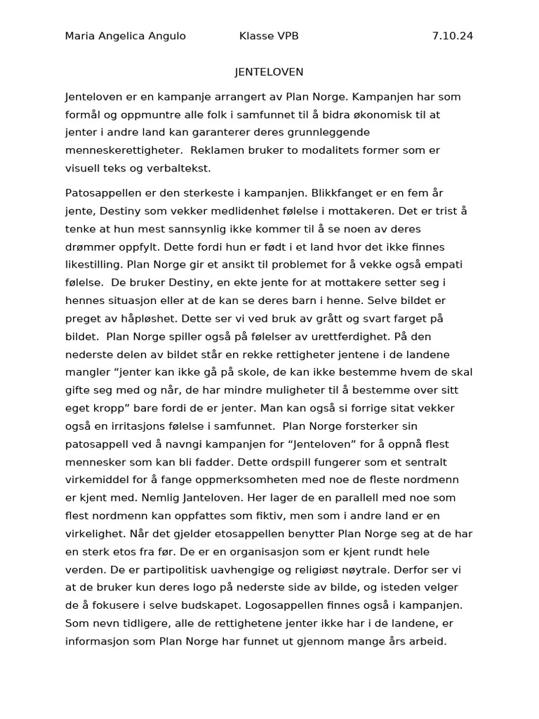 Kortsvarsoppgave I Retorikk | PDF