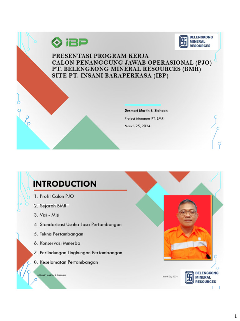 Materi Program Kerja Calon PJO BMR - Desmart Martin S.Siahaan - 2024 ...