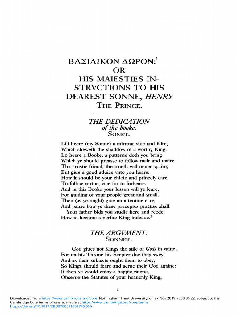 Basilicon Doron | PDF