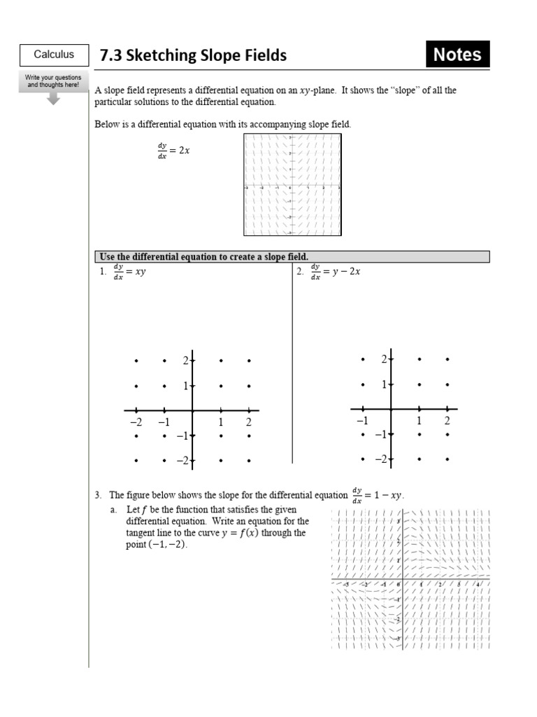 calc_7.3_packet | PDF | Slope | Tangent