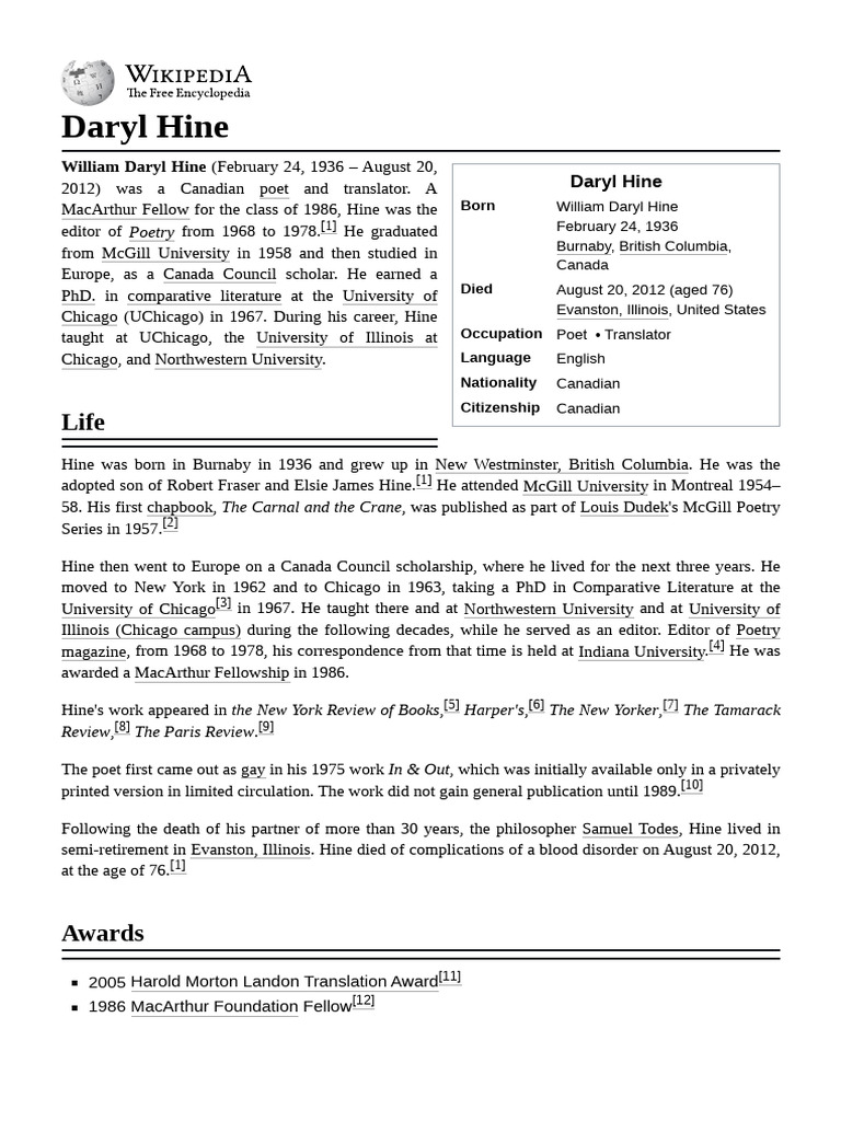 Daryl_Hine | PDF | Poetry