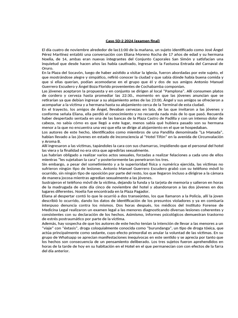 Caso 5D2 Examen Final | PDF | Violación
