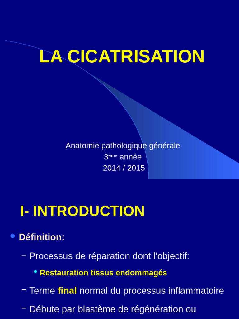 Processus de cicatrisation tissulaire | PDF | Cicatrisation | Inflammation