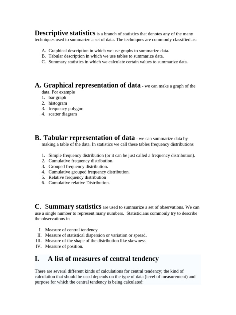 Descriptive statistics (1) | PDF | Mean | Skewness