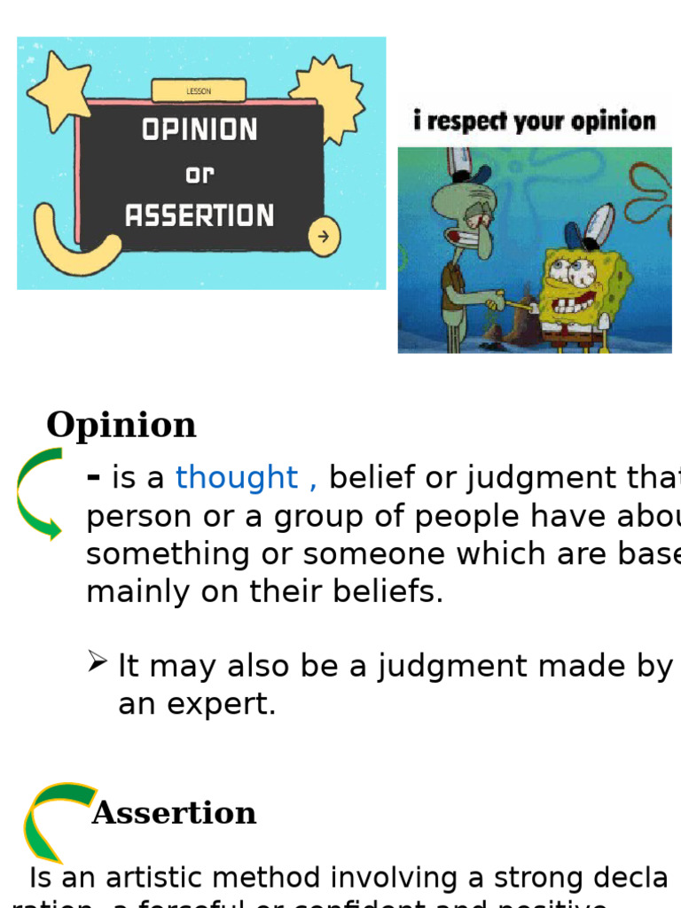 Types of Opinion and Assertion | PDF | Opinion | Psychology