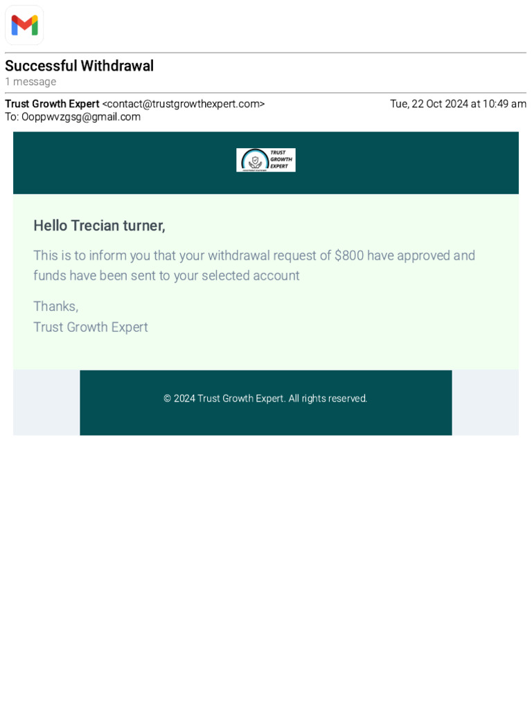 Gmail - Successful Withdrawal | PDF