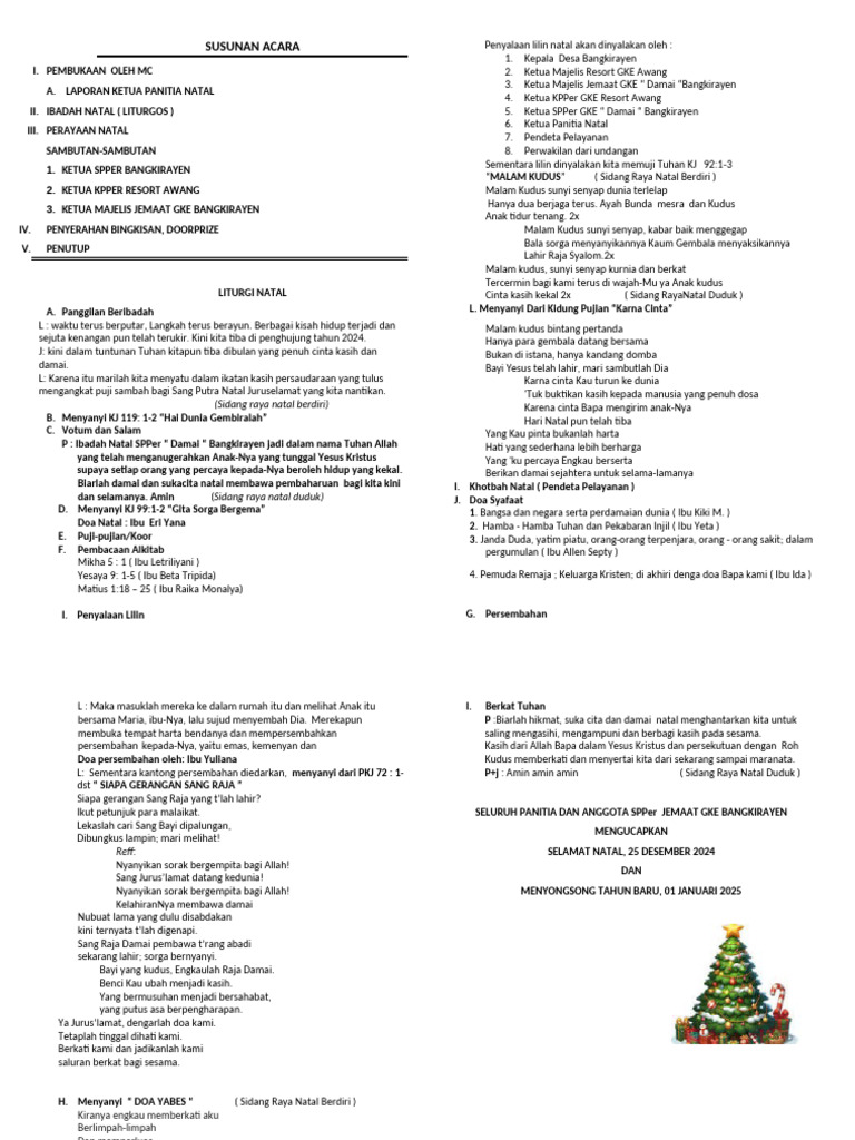 Susunan Acara Natal New | PDF