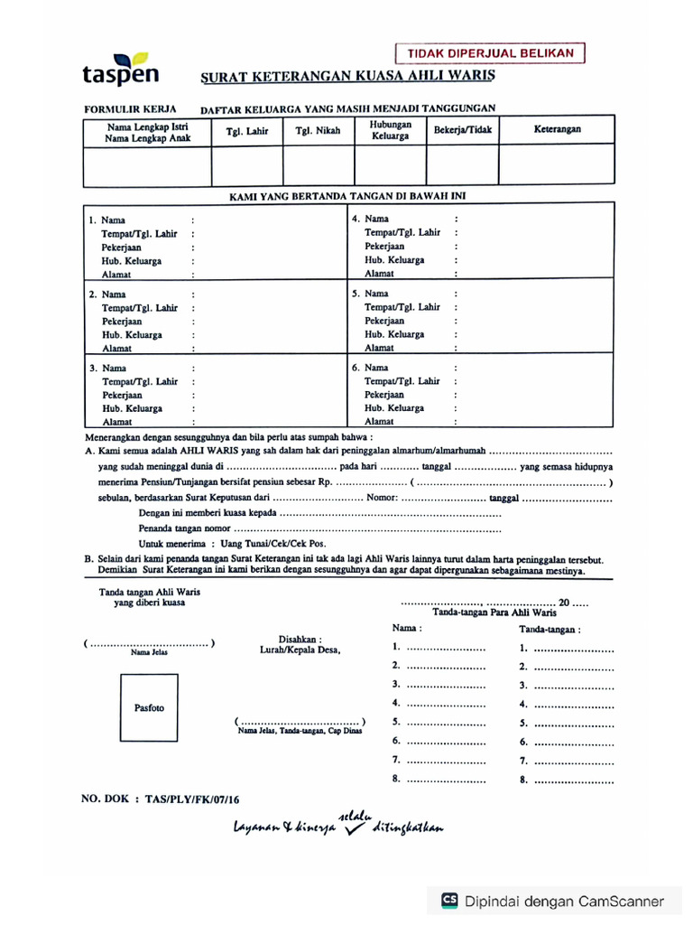 SRT Kuasa Ahli Waris | PDF