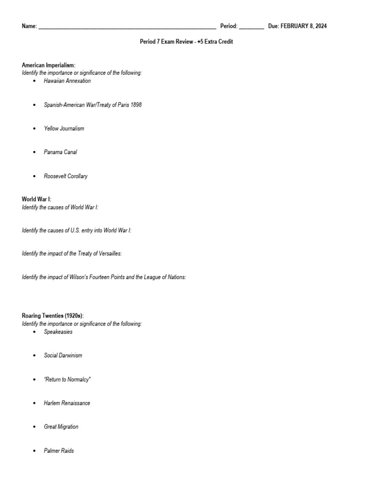 APUSH Period 7 Review | PDF