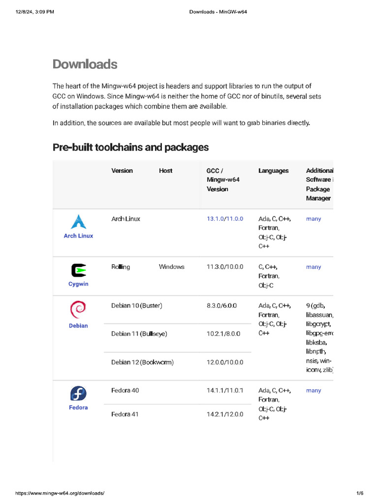 Downloads - MinGW-w64 | PDF