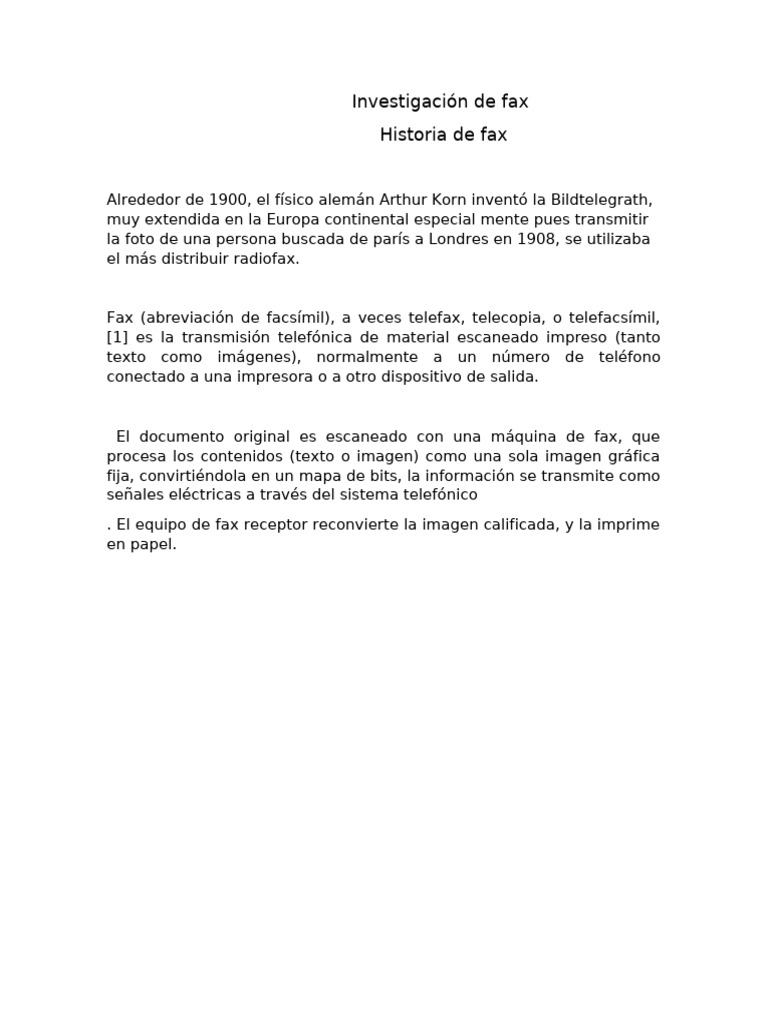 HIstoria de Fax | PDF | Fax | Informática