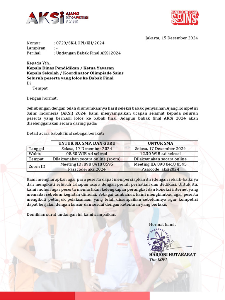 Undangan Final AKSi 2024 Online | PDF