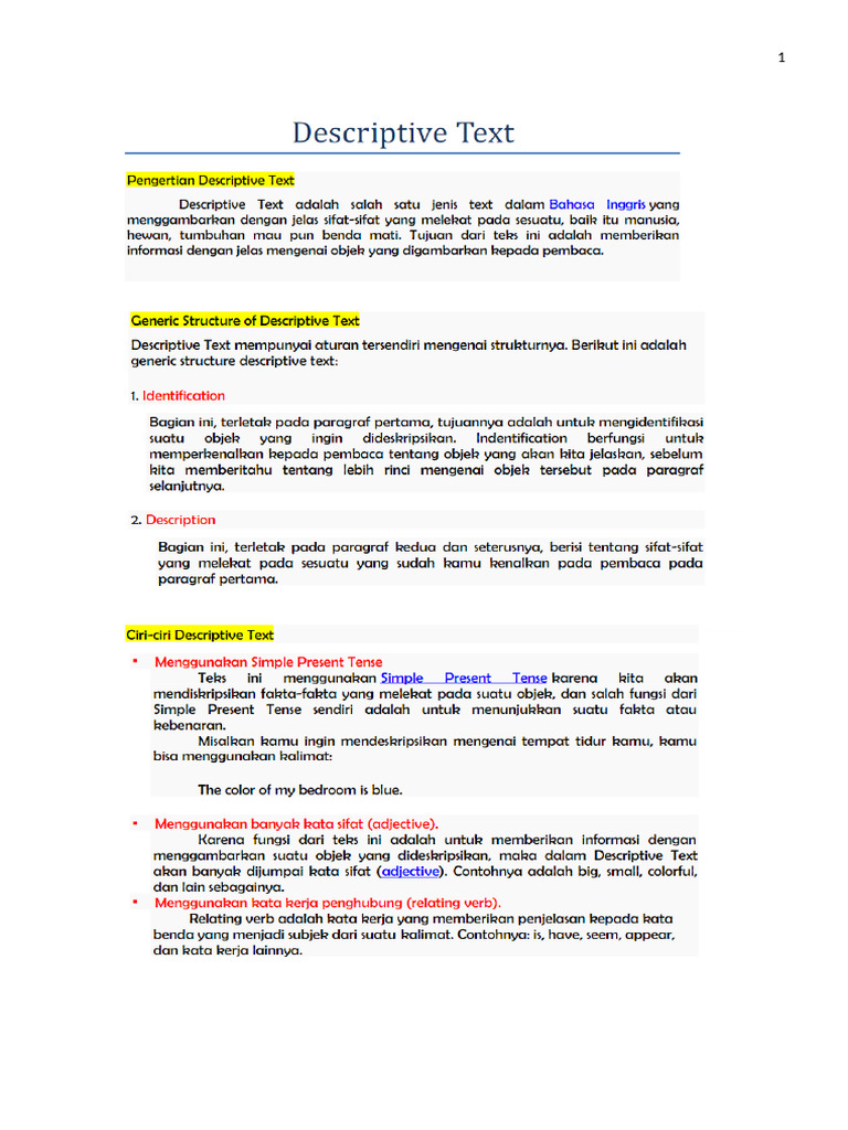 Soal Latihan Bahasa Inggris Descriptive Text | PDF | Shoe