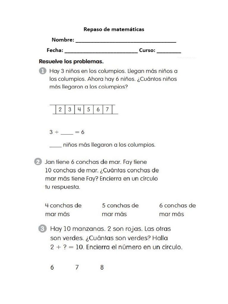 Repaso de matemáticas diciembre | PDF