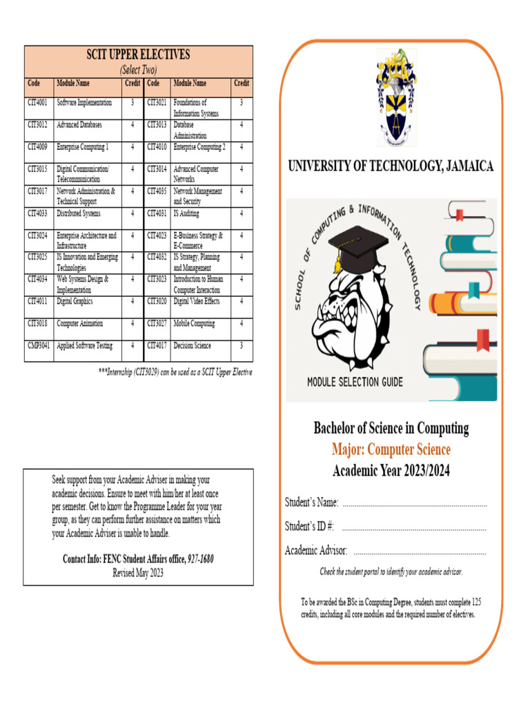 Module Selection Guide - B.Sc in Computing Major Computer Science | PDF ... Module Selection Guide - B.Sc in Computing Major Computer Science | PDF ...
