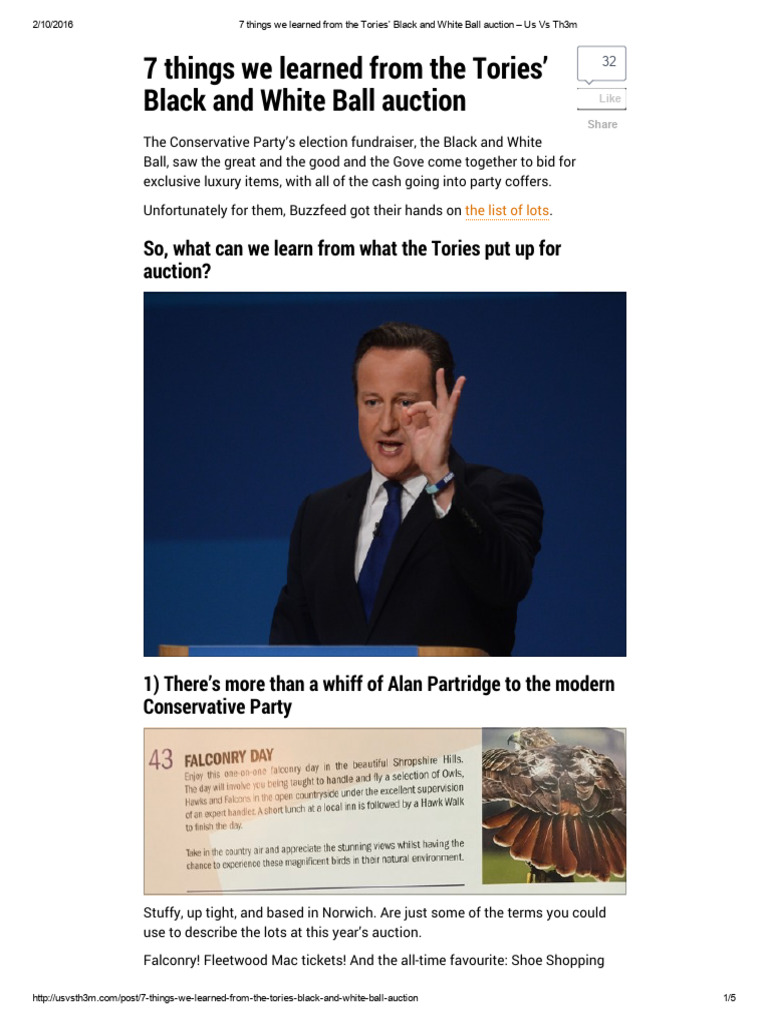 7 Things We Learned From The Tories' Black and White Ball Auction - Us Vs Th3m | PDF | Politics ...