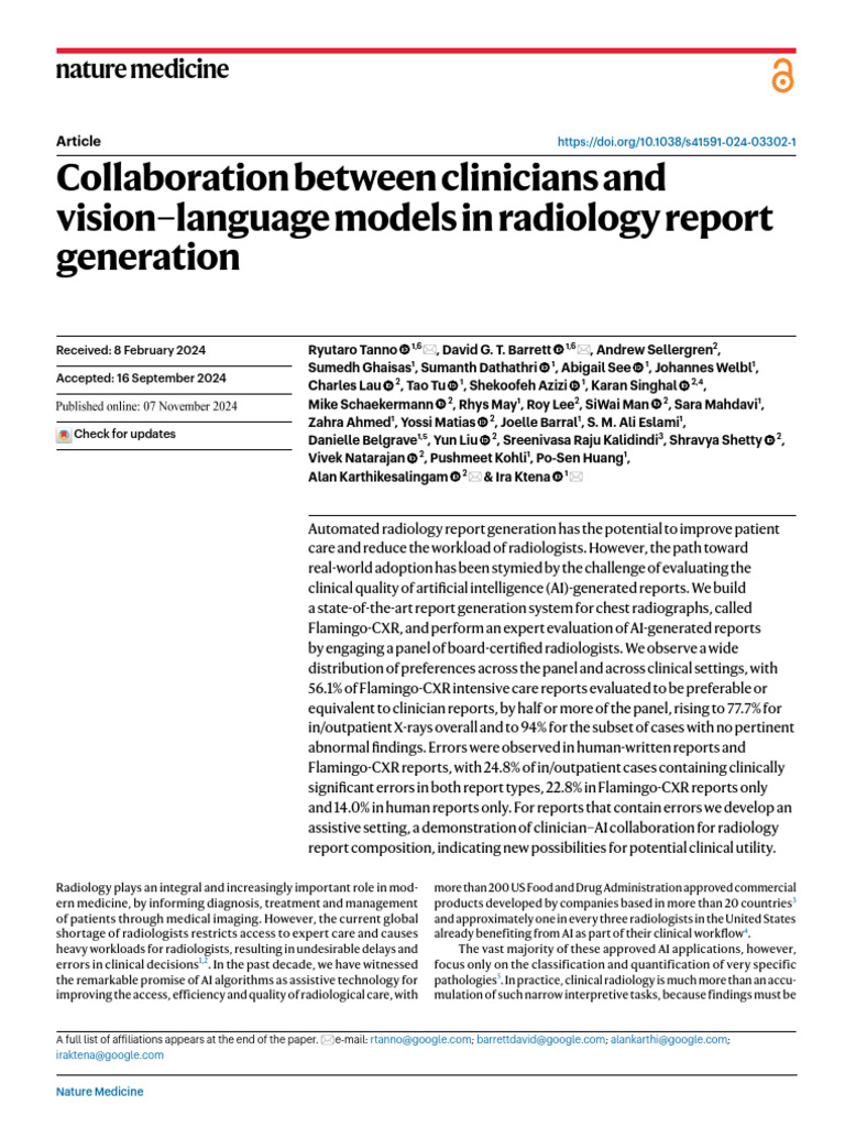 Collaboration Between Clinicians and Vision-Language Models in ...