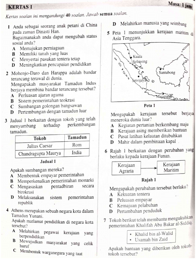 2014 SPM Sejarah K1 | PDF