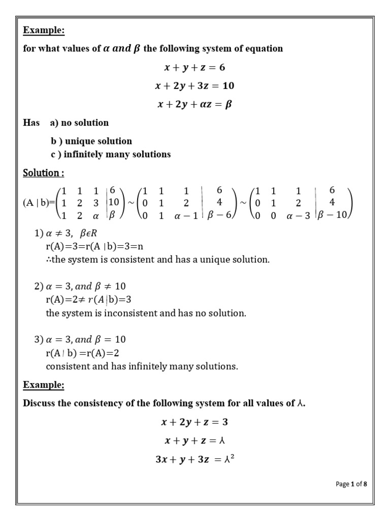 Lec (4) - Linear Systems of Equations | PDF | Mathematical Objects ...