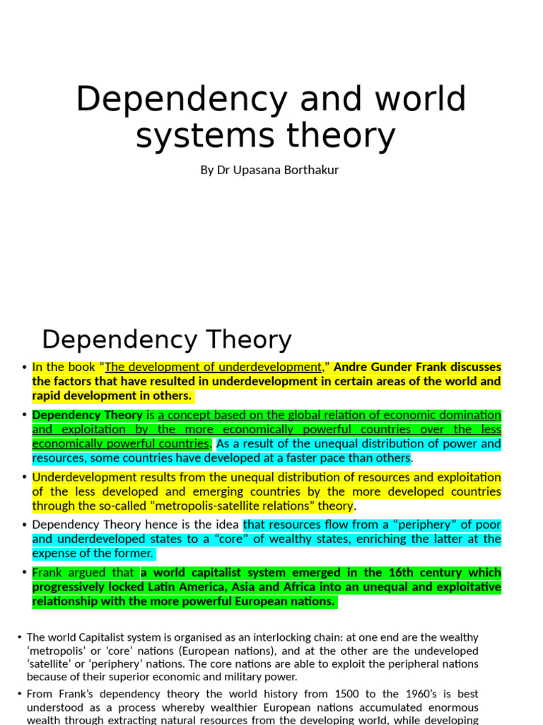 Dependency and World Systems Theory | PDF | World Systems Theory | World Economy
