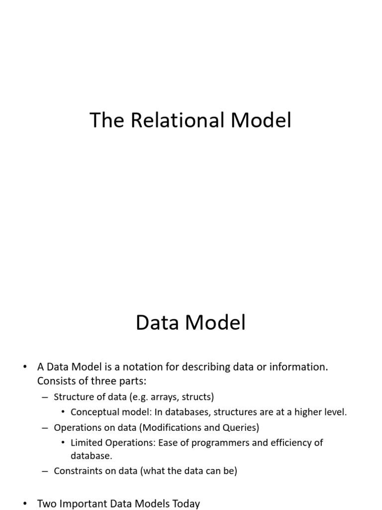 4 rel model | PDF | Relational Model | Relational Database