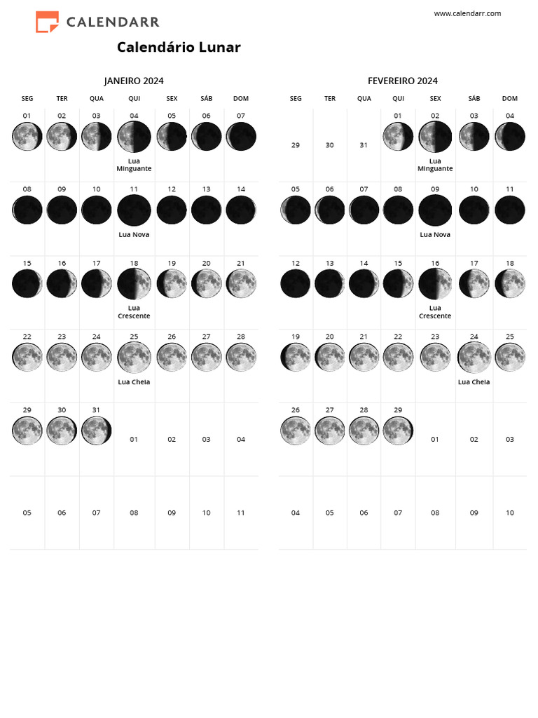 Calendário Lunar | PDF | Lua