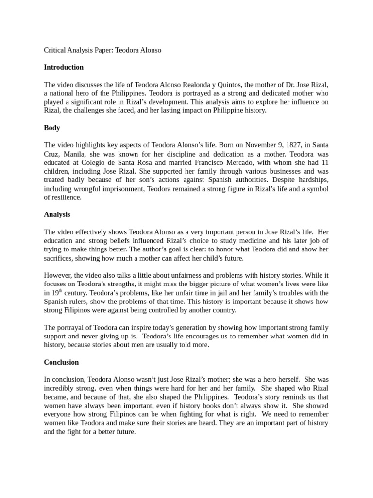 Rizal Mother Activity No. 2 Video | PDF