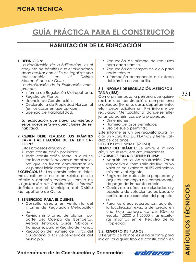 Habilitacion de La Edificacion | PDF