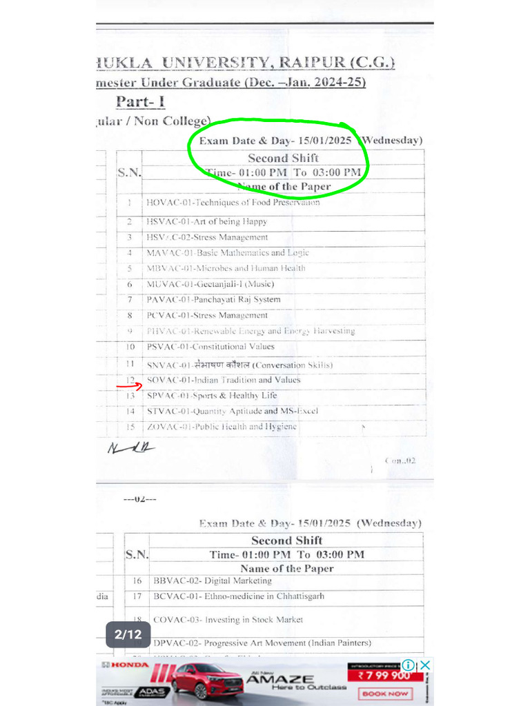 Time Table | PDF