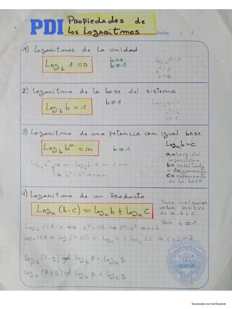 Propiedades de Los Logaritmos | PDF