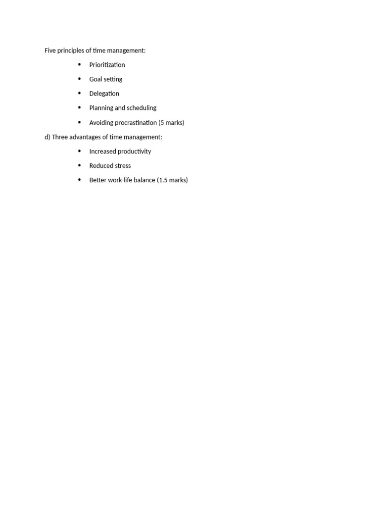 Five Principles of Time Management | PDF