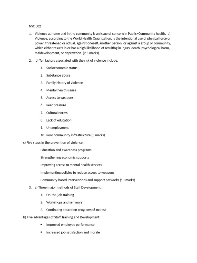 Solved question NSC 502 | PDF | Violence | Needs Assessment Solved question NSC 502 | PDF | Violence | Needs Assessment