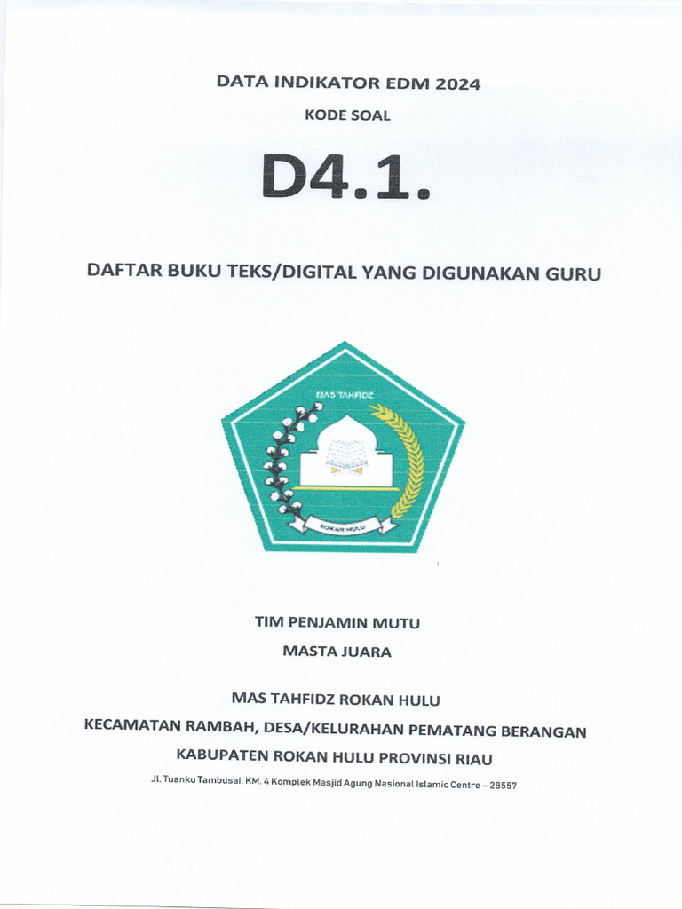 D4.1. Daftar Buku Teks Atau Digital Yang Digunakan Guru | PDF