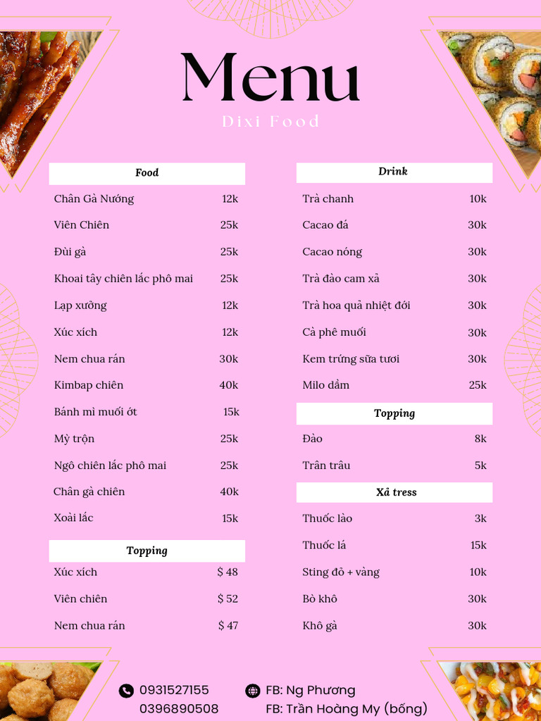 Yellow and Black Lines Restaurant Menu PDF | PDF