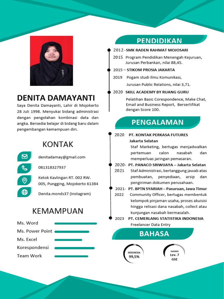 Resume Denita Damayanti 2023 | PDF