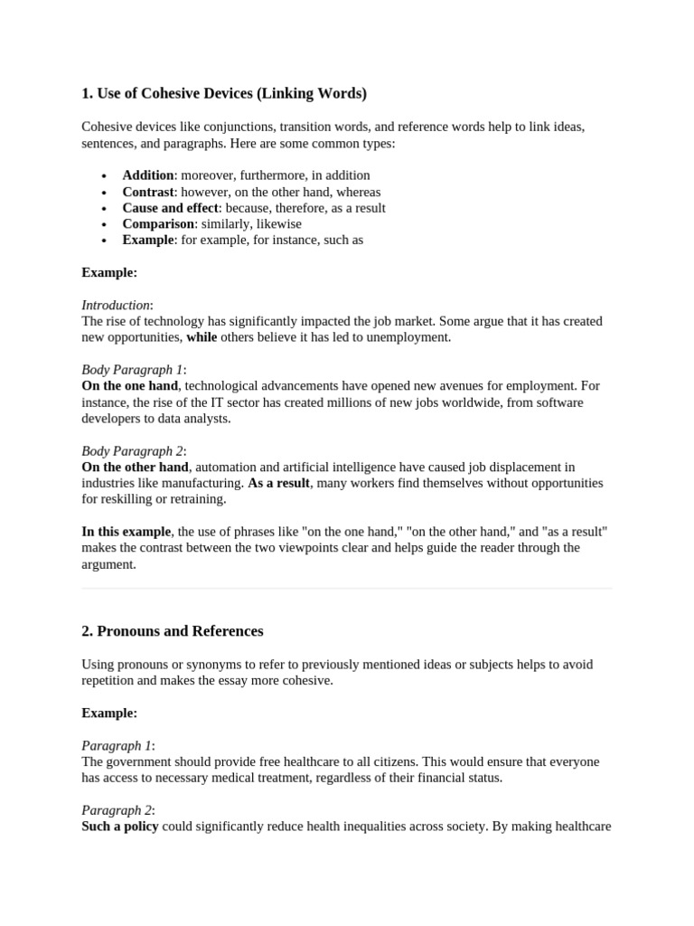 Enhancing Cohesion in IELTS Essays | PDF