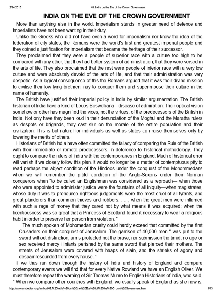 India On The Eve of The Crown Government | PDF | Dividend | Interest
