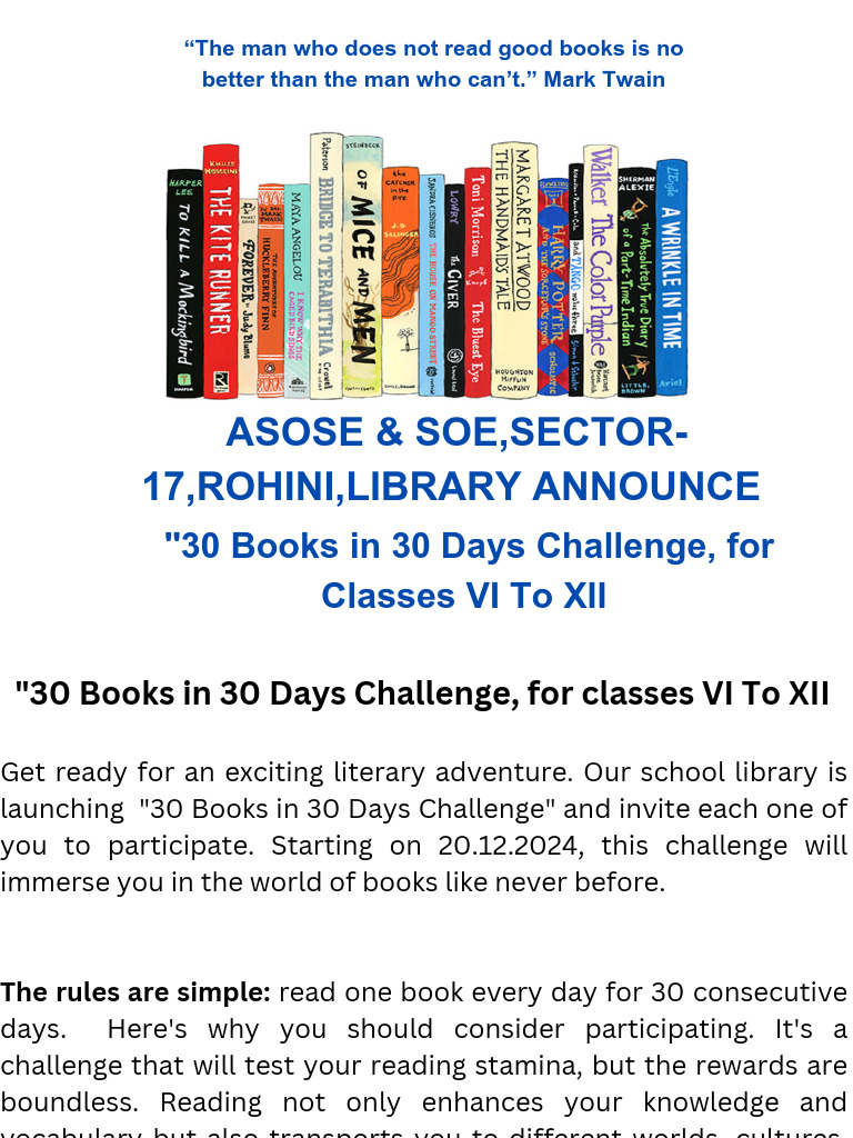 30 Books in 30 Days Challenge | PDF