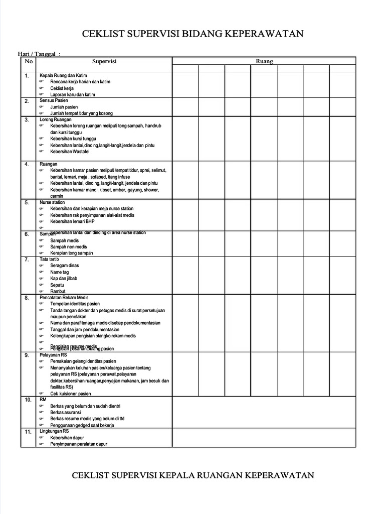 PDF Ceklist Supervisi Compress | PDF