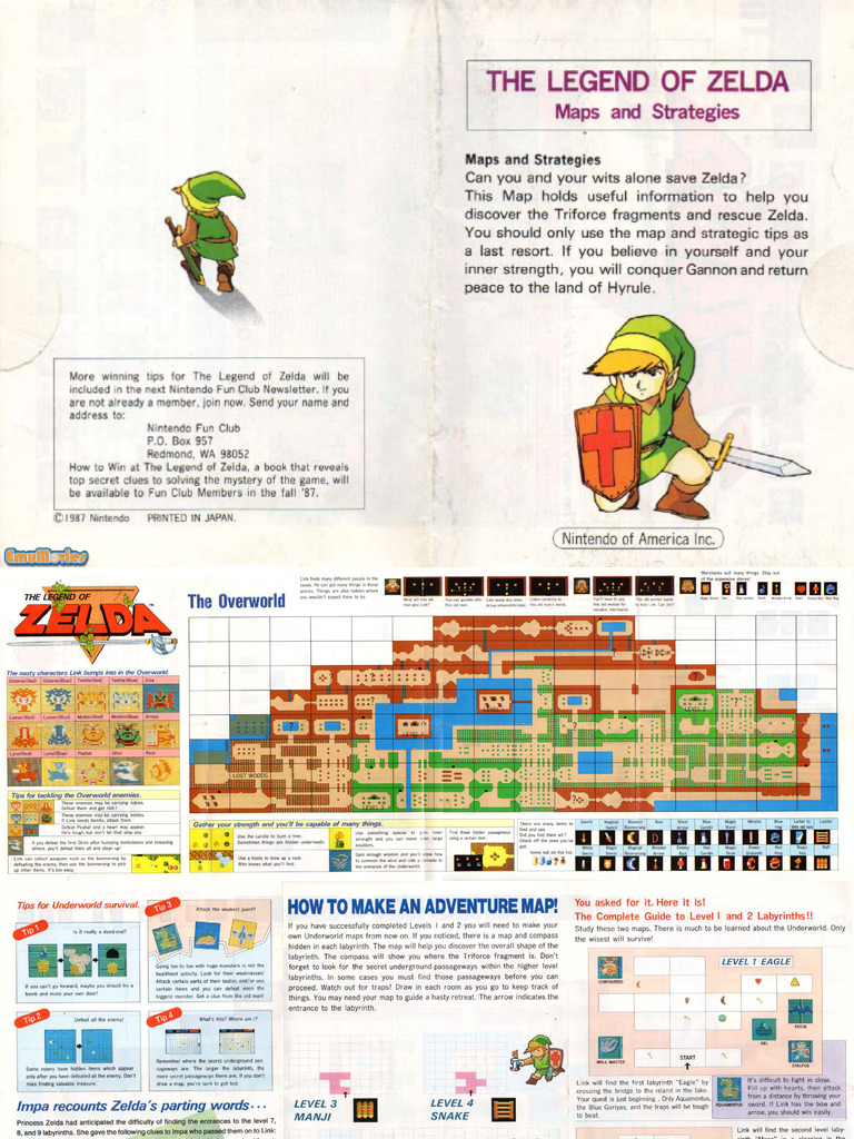 Legend of Zelda, The - NES - USA - Map | PDF