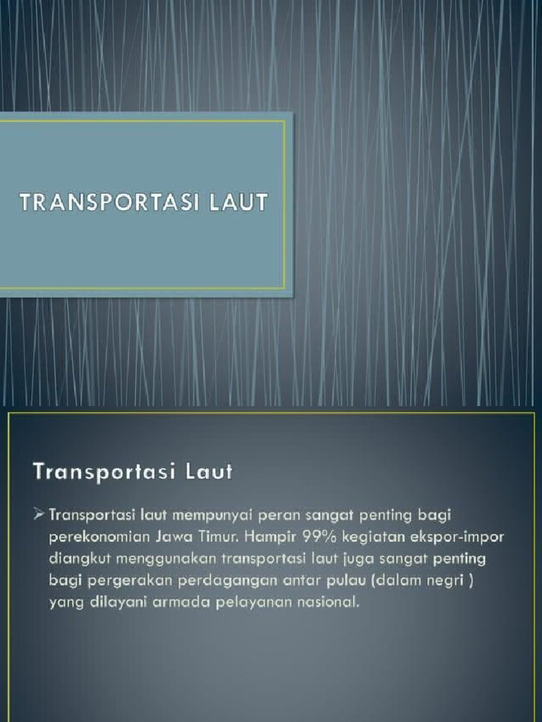 Ppt Transportasi Laut | PDF